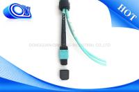 China OM3 MPO / MTP To MPO / MTP Fiber Patch Cord 12 Core Multi Mode for sale