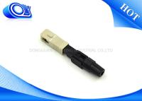 China OEM Gray 9*7*60 Mm Fiber Optic Fast Connector / SC MM Fiber Optic Connector Types for sale