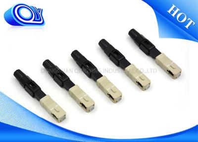 China OEM Gray 9*7*60 Mm Fiber Optic Fast Connector / SC MM Fiber Optic Connector Types for sale