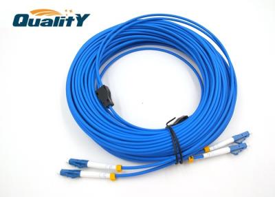 China Armored cable simgle mode G652D cable LC to LC / armored fiber optic patch cable for sale