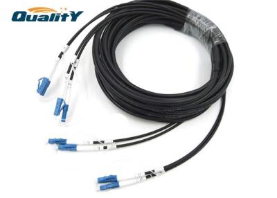 China 4 Core G657A1 Black OD5.0mm Armored Optical Cable LC/UPC-LC/UPC for sale