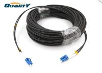 China Outdoor Armored Fiber Optic Cable / 100-150M LC / UPC For Military Tactical / Fiber Optic Patch Cable for sale