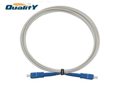 China Drop Cable SC UPC To SC UPC Fiber Optic Patch Cord Simplex White Color for sale