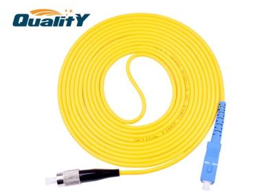 China Yellow FC To SC Fiber Optic Patch Cord Simgle Mode Indoor Fiber Jumper for sale