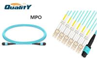 China Data Transmission Fiber Optic Patch Cord / 12 Core Singlemode Cable 5M Length MPO LC Connector for sale
