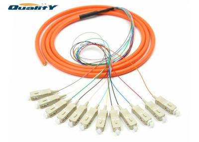 China Orange FC PC SC LC Connector Fiber Optic Pigtail 1.5m Length Insertion Loss ≤0.3dB for sale