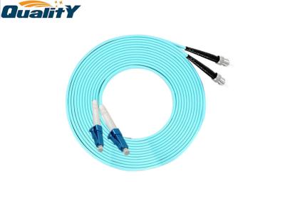 China Aqua Color LC ST OM3 Optic Fiber Patch Cord for sale