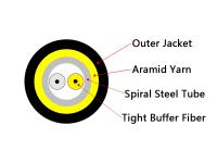 China LC/UPC-LC/UPC，SM，2 Core，G657A1，Armored Fiber Cable, PVC/LSZH，Blue,5.0mm for sale
