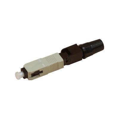 China Single Mode SC APC Drop Cable Fiber Optic Fast Connector For FTTH / Sc Fiber Optic Connector for sale