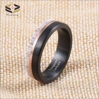 China Customized Handmade Black Tungsten Ring with Deer Horn Antler Inlay for Men 8mm for sale