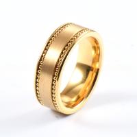 China Men's Gold Plated Tungsten Carbide Ring 8mm with Gold Bead Chain Inlay for sale