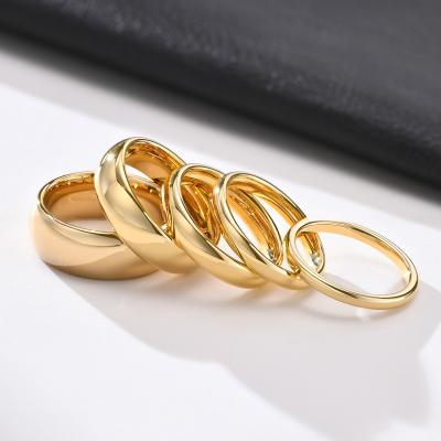 China Geometric High Polished 18K Gold Plated Tungsten Carbide Ring 2mm to 8mm Width Wedding Band for sale