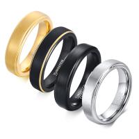 China 5mm Tungsten Carbide Ring Brushed Step Edge Silver Gold Black Men Women Wedding Band for sale