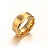 China 18k Gold Tungsten Rings for Men Women Matte Finish High Polished Beveled Edges Comfort Fit Wedding Bands 8mm for sale