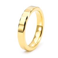 China 4mm Polished Brushed Faceted Gold Tungsten Carbide Wedding Ring for Women for sale