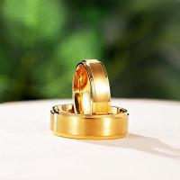China Gold Black Titanium Wedding Band 4mm 6mm 8mm Matte Finish Comfort Fit Rings for Men and Women for sale