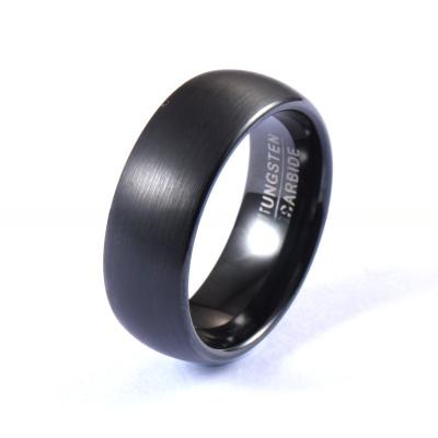 China 8mm Classic Black Plated Tungsten Rings for Men with Third Party Appraisal Certificate for sale