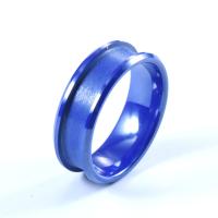 China Blue Ceramic Wedding Rings for Men - 6mm & 8mm Diamond Shape Blank Rings for Custom Jewelry Inlay for sale