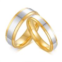 China 4mm & 6mm Stainless Steel Couple Rings with IP Gold Plating for Children's Party Events for sale