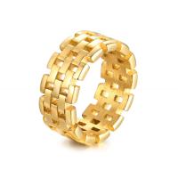 China 8mm Gold Plated Stainless Steel Wedding Rings with Hollow Designs and Third Party Certification for sale