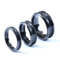 China Black Ceramic Wedding Rings 4mm 6mm 8mm Widths with Custom Inlay Options for Men and Women for sale