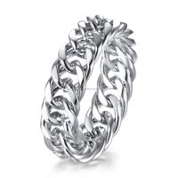 China 6mm Stainless Steel Chain Ring with Invisible Setting Inlay Technology - Silver Gold Unisex Jewelry for sale