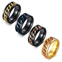 China Stainless Steel Decompression Spin Ring for Men Gold Silver Rose Gold Blue 8mm for sale