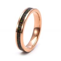 China 4mm Tungsten Opal Ring with Blue-Green Inlay and Rose Gold Plating for Wedding Engagement Jewelry for sale