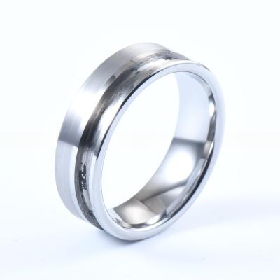 China 8mm Engravable Tungsten Carbide Blank Ring with Channel Setting for Pearl Inlay - Matte Finish Offset Groove Design for sale