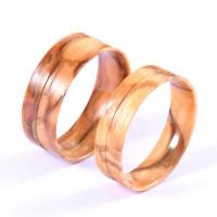 China 8mm 6mm Polished Olive Wood Ring Core Blanks for Inlay Jewelry Making - Men's Wedding Band Material for sale