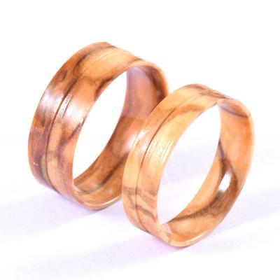 China 8mm 6mm Polished Olive Wood Ring Core Blanks for Inlay Jewelry Making - Men's Wedding Band Material for sale