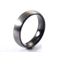 China 6mm Two-Tone Silver Black Tungsten Carbide Wedding Ring - Domed Comfort Fit for Men and Women for sale