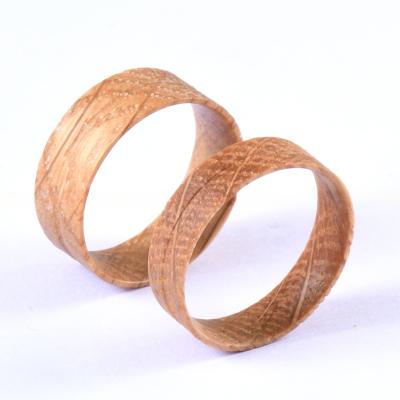 China 6mm & 8mm Whiskey Barrel Wood Ring Cores with Flat Edge Design and Channel Setting Technology for Custom Jewelry Inlay for sale