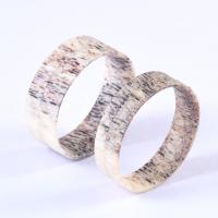 China Natural Deer Antler Ring Core Blanks 6mm 8mm Comfort Fit Wedding Inlay for sale