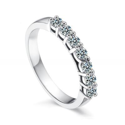 China 925 Sterling Silver Round Cut Moissanite Eternity Wedding Ring for Women - Genuine Diamond Simulated Jewelry for sale