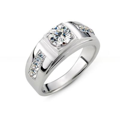 China 1Ct Solitaire Diamond Zircon Ring S925 Sterling Silver Round Cut Unisex Engagement Anniversary Jewelry for sale