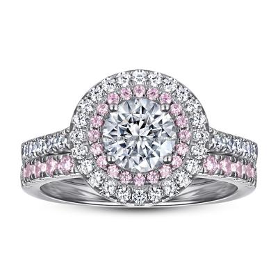 China 925 Sterling Silver Bridal Ring Set with Round Cut CZ Stones - Engagement & Wedding Rings 5-25 Day Production for sale
