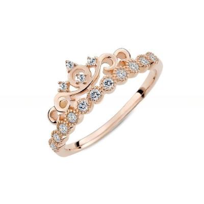 China Children's Princess Crown Cubic Zirconia Ring - Rose Gold Over Sterling Silver with 5-10 Day Sample Delivery for sale