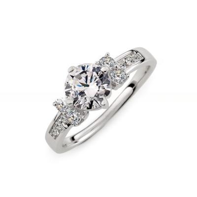 China 925 Sterling Silver Round Cut CZ Eternity Wedding Band for Women - 5-10 Day Sample Production for sale