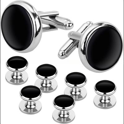 China Brass Cufflinks and Studs Set for Tuxedo Formal Wear - Professional Business Wedding Shirt Accessories 5-10 Day Sample for sale