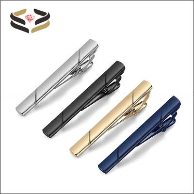 China Invisible Setting Men's Tie Bar Set - 4 Color Options (Silver, Black, Blue, Gold) for Regular Ties with Luxury Gift Box for sale