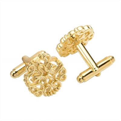 China Hollow Out Flower Cufflinks with Tie Clip Set - Invisible Setting Technology for Formal Wear 15-25mm Size Range for sale