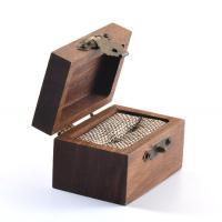 China 60×40×36mm Walnut Wooden Ring Box with Custom Logo - Solid Wood Jewelry Packaging for sale