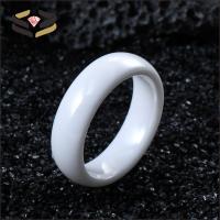 China Dome Polished White Ceramic Wedding Band Ring with Third Party Appraisal Certificate for Men Engagement for sale