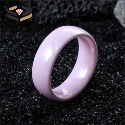 China Third Party Appraisal Pink Ceramic Rings 4mm 6mm 8mm For Men And Women Fashion Jewelry for sale