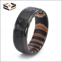 China 8mm Tungsten Ring with Wood Liner - Third Party Appraised Wedding Band for Men in Multiple Sizes for sale