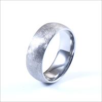 China 8mm Cobalt Chrome Ring Brush Finish Mens Wedding Band Custom Logo Trendy Style for sale