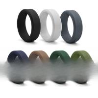 China 8mm Beveled Edge Rubber Wedding Bands with Geometric Patterns for CrossFit and Active Lifestyles for sale