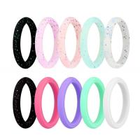 China Women's 2.7mm Silicone Wedding Band with Channel Setting Technology and Multi-Color Options for sale