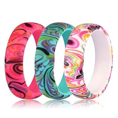 China Women's Paisley Engagement Silicone Rings - 5.7mm Width with Third-Party Appraisal and Breathable Design for sale